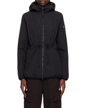 Canada Goose Lundell Hooded Windbreaker Jacket With Drawstring Waist - Black