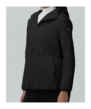 Canada Goose Lundell Hooded Windbreaker Jacket With Drawstring Waist - Black