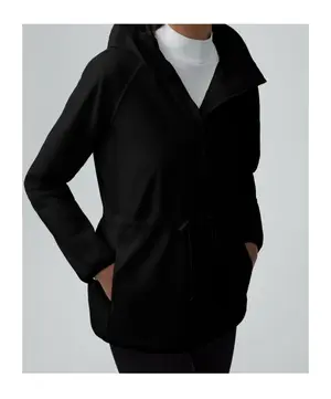 Canada Goose Lundell Hooded Windbreaker Jacket With Drawstring Waist - Black
