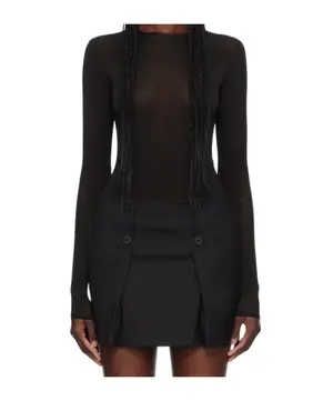 Wardrobe.NYC Crewneck Long-sleeve Jumpsuit - Black