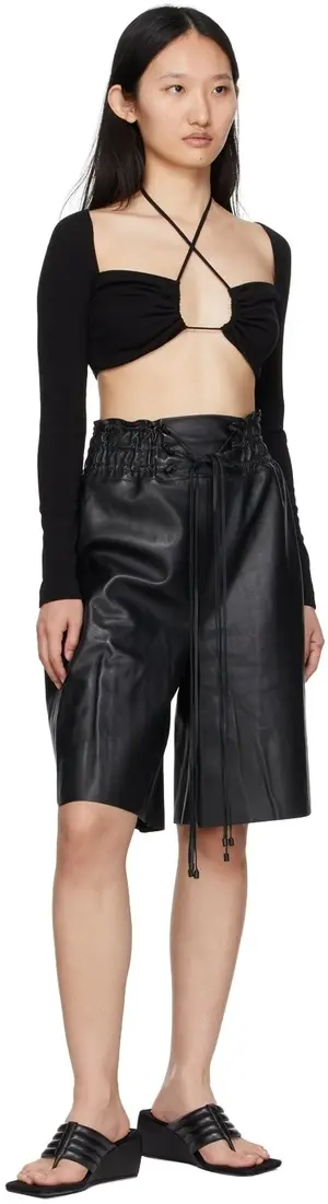 Rosetta Getty Logo Long Sleeve Cropped Top