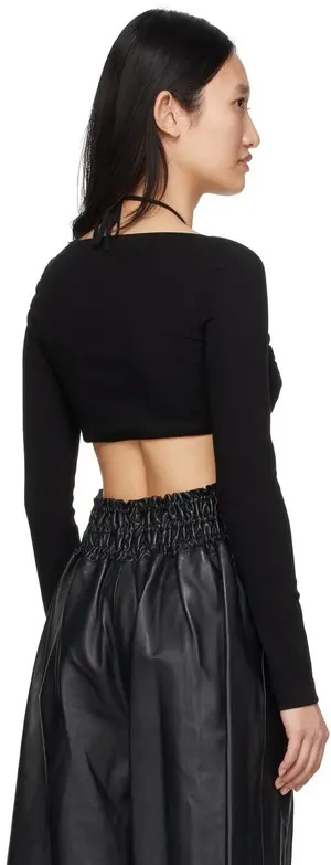 Rosetta Getty Logo Long Sleeve Cropped Top