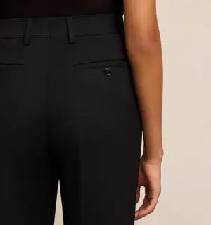 AMI Paris Tailored High-rise Flared Wool Trousers - Black