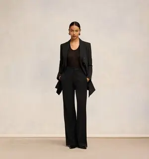 AMI Paris Tailored High-rise Flared Wool Trousers - Black
