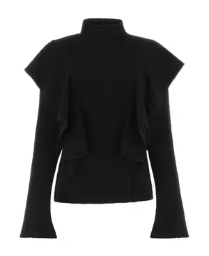 Chloé Ruffled Turtleneck Wool Sweater