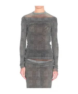 JEAN PAUL GAULTIER Checked Mesh Top