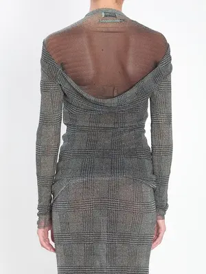 JEAN PAUL GAULTIER Checked Mesh Top