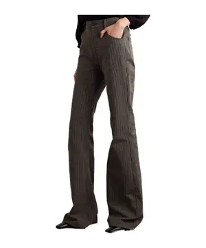 NILI LOTAN Roe Striped Cotton-twill Flared Pants