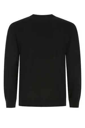 Prada Logo Embroidered Crewneck Jumper - Black