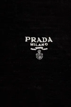 Prada Logo Embroidered Crewneck Jumper - Black