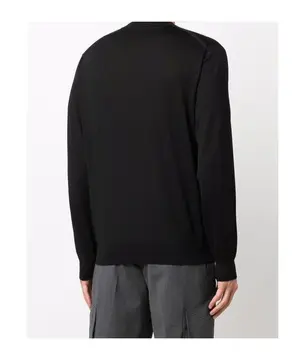 Prada Logo Embroidered Crewneck Jumper - Black