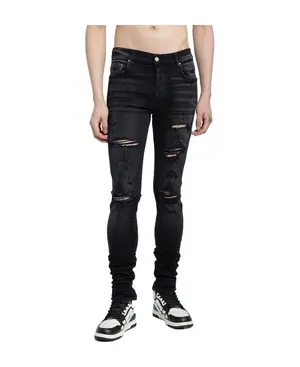 Amiri Distressed Skinny Jeans - Black