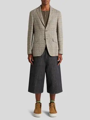 Etro Check Linen- And Cotton-blend Blazer