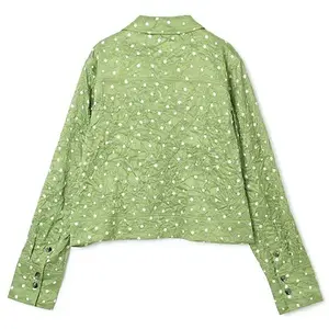 GANNI Crinkled Polka-dot Shirt