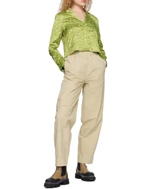 GANNI Crinkled Polka-dot Shirt