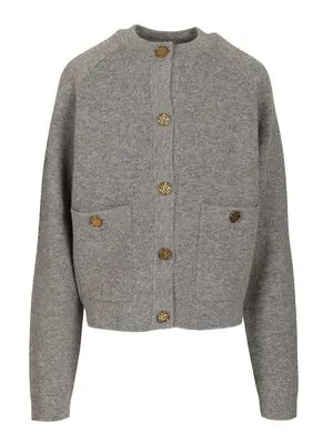 TOTEME Buttoned Knitted Cardigan - Gray