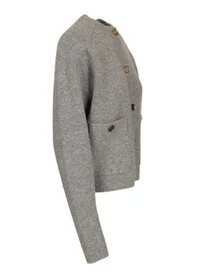 TOTEME Buttoned Knitted Cardigan - Gray