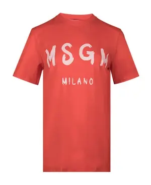 MSGM Logo Printed T-shirt - Red