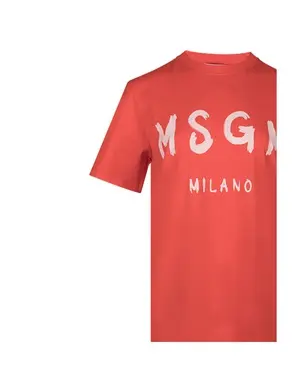 MSGM Logo Printed T-shirt - Red