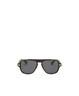 Versace Medusa Plaque Aviator Sunglasses - Black