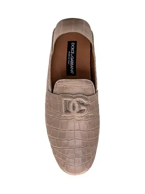 Dolce & Gabbana Dg Logo Embossed Almond Toe Loafers