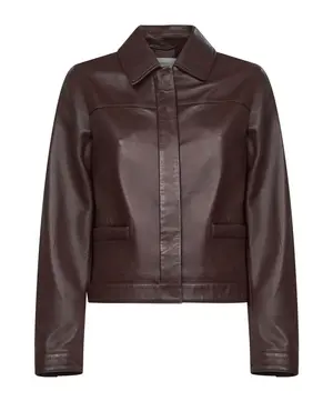 Loulou De Saison Leather Ascot Coat