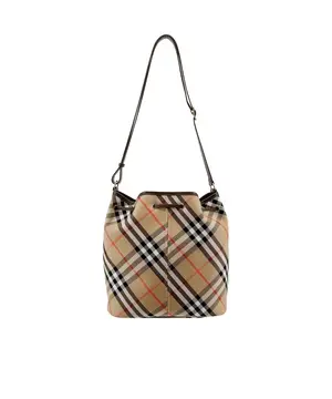 Burberry Checked Drawstring Bucket Bag