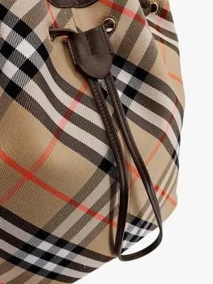 Burberry Checked Drawstring Bucket Bag