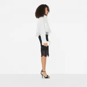 Burberry Lace Detailed Knitted Pencil Skirt - Black