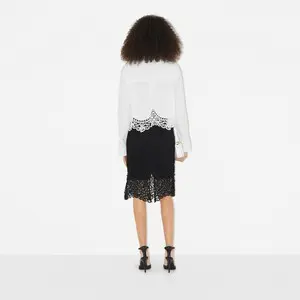 Burberry Lace Detailed Knitted Pencil Skirt - Black
