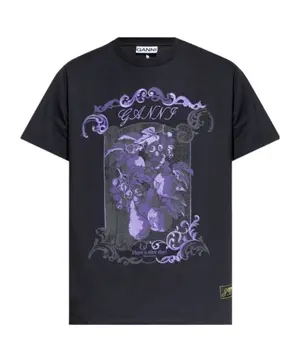 GANNI Graphic Printed Crewneck T-shirt