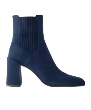 Gabriela Hearst Luke Ankle Boots With Elastic Trim - Navy
