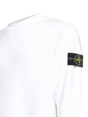 Stone Island Logo Patch Crewneck Sweatshirt - White