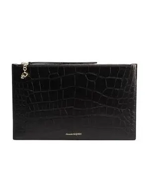 Alexander McQueen Crocodile Effect Clutch