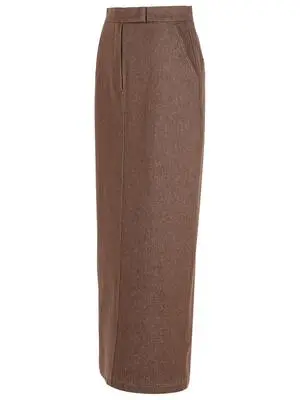 Max Mara Pianosa Button Detailed Back-slit Maxi Skirt