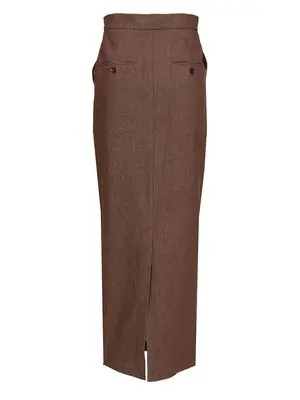 Max Mara Pianosa Button Detailed Back-slit Maxi Skirt