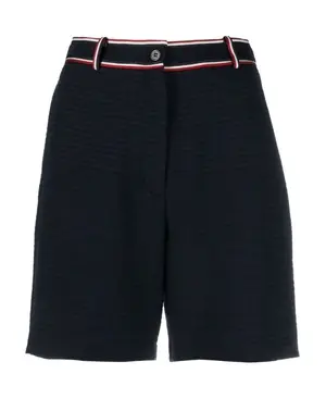 Thom Browne Striped High-waist Bermuda Shorts - Navy Blue