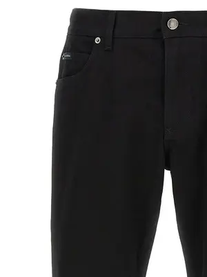 Dolce & Gabbana Mercury Logo Plaque Straight Leg Jeans - Black
