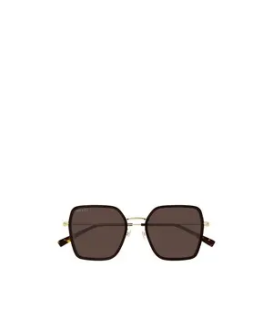 Coffee brown square-frame sunglasses