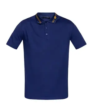 Versace Medusa-embroidered Short-sleeved Polo Shirt