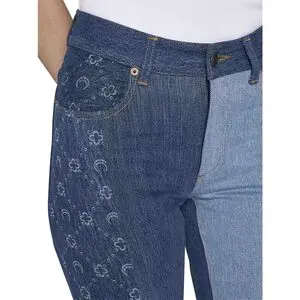 MARINE SERRE Monogram Straight-leg Patchwork Jeans - Blue