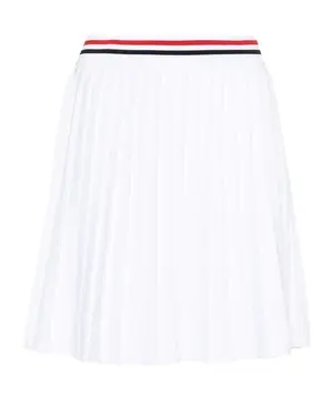 Thom Browne Pleated Mini Skirt With Signature Stripes - White