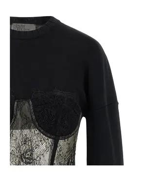 Giuseppe Di Morabito Lace Corset Knitted Top - Black