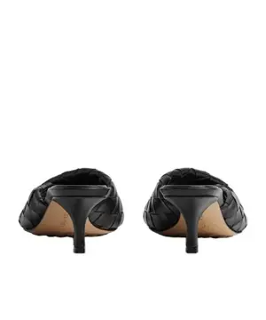Bottega Veneta Intrecciato High Heel Mules - Black