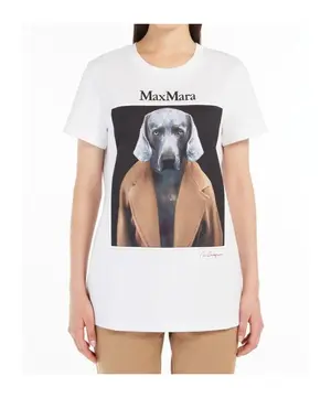 Max Mara Graphic Printed Crewneck T-shirt - White