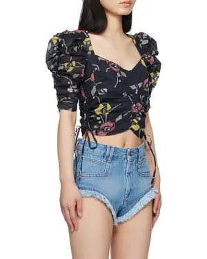 Isabel Marant Étoile Floral Print Puff Sleeve Top