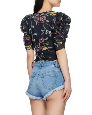 Isabel Marant Étoile Floral Print Puff Sleeve Top