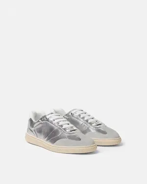 Versace Greca Court Metallic Sneakers - Silver