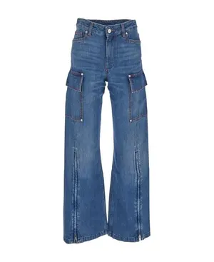Stella McCartney Wide Leg Jeans With Cargo Pockets