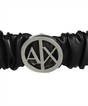Armani Exchange Ruched Belt With Metal Logo